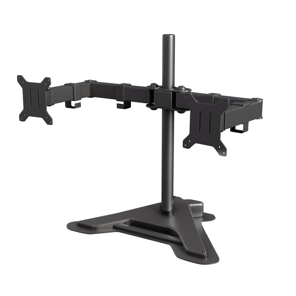 Dual Monitor Stand, Free Standing Height Adjustable Two Arm Monitor Mo ...