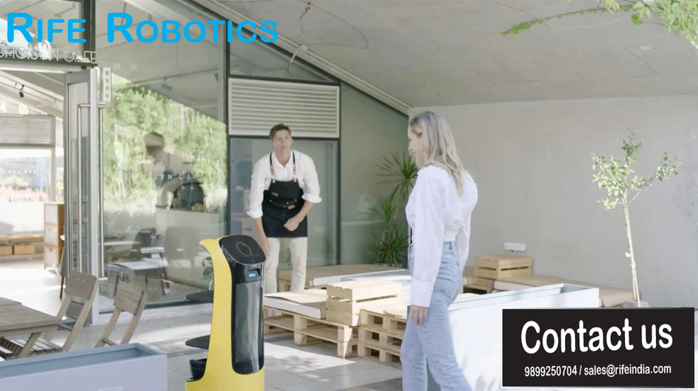 KettyBot Delivery & Reception Robot with an Ad Display - Rife Technologies