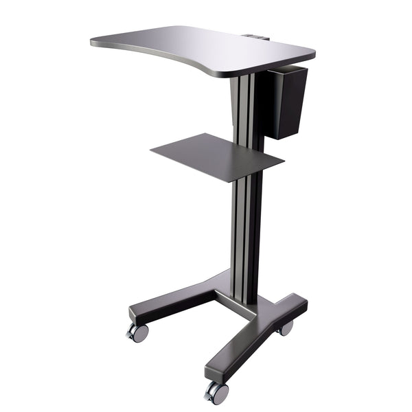 Sit Stand Mobile Laptop Cart with Height Adjustments, Optional CPU Hol ...