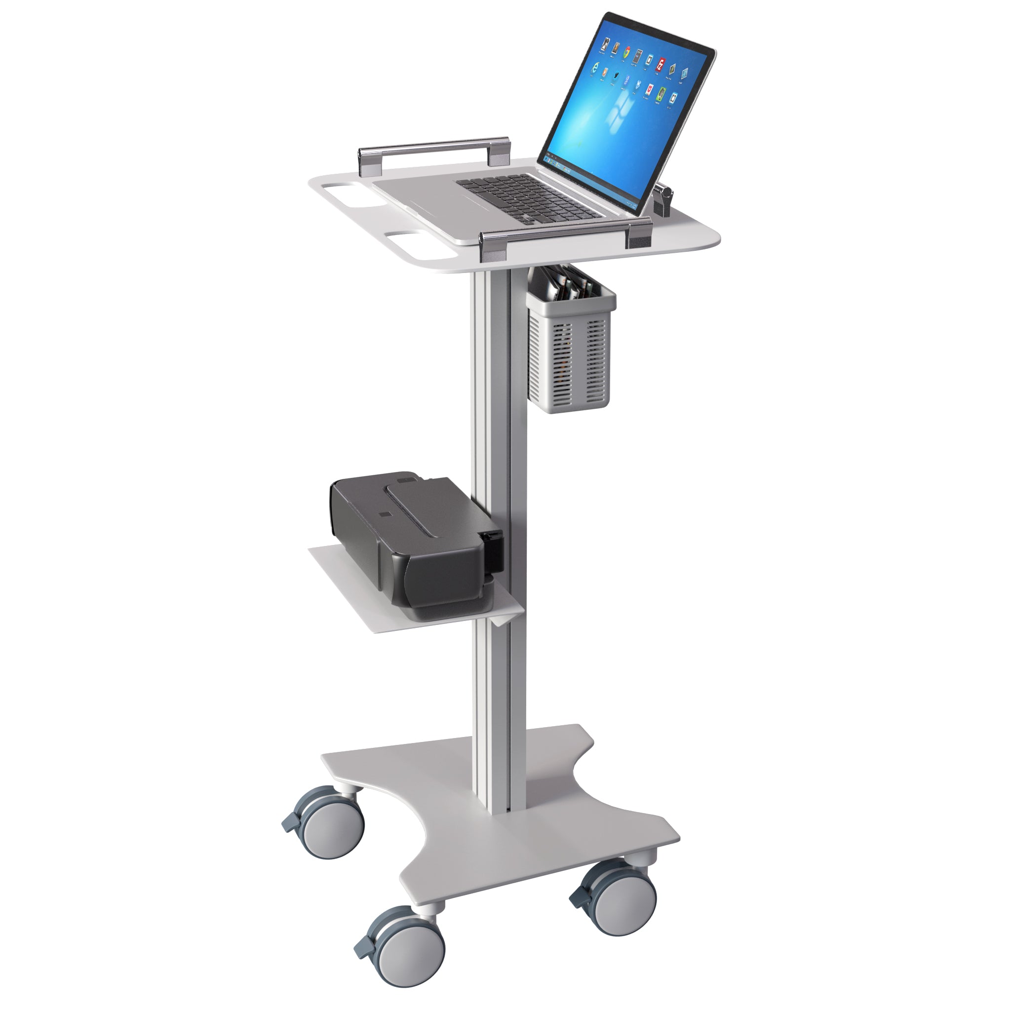 Mobile Laptop Cart/Laptop Table, Portable Stand with Lockable Wheels ...