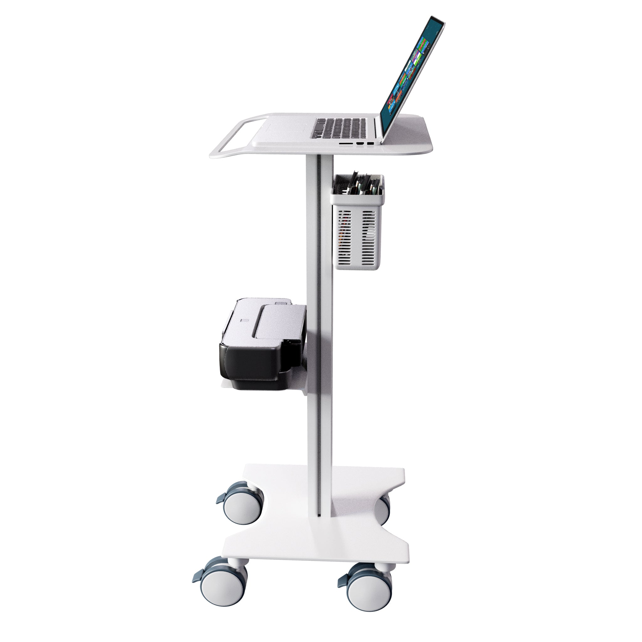 Mobile Laptop Cart/Laptop Table, Curved Top Portable Stand with Lockab ...