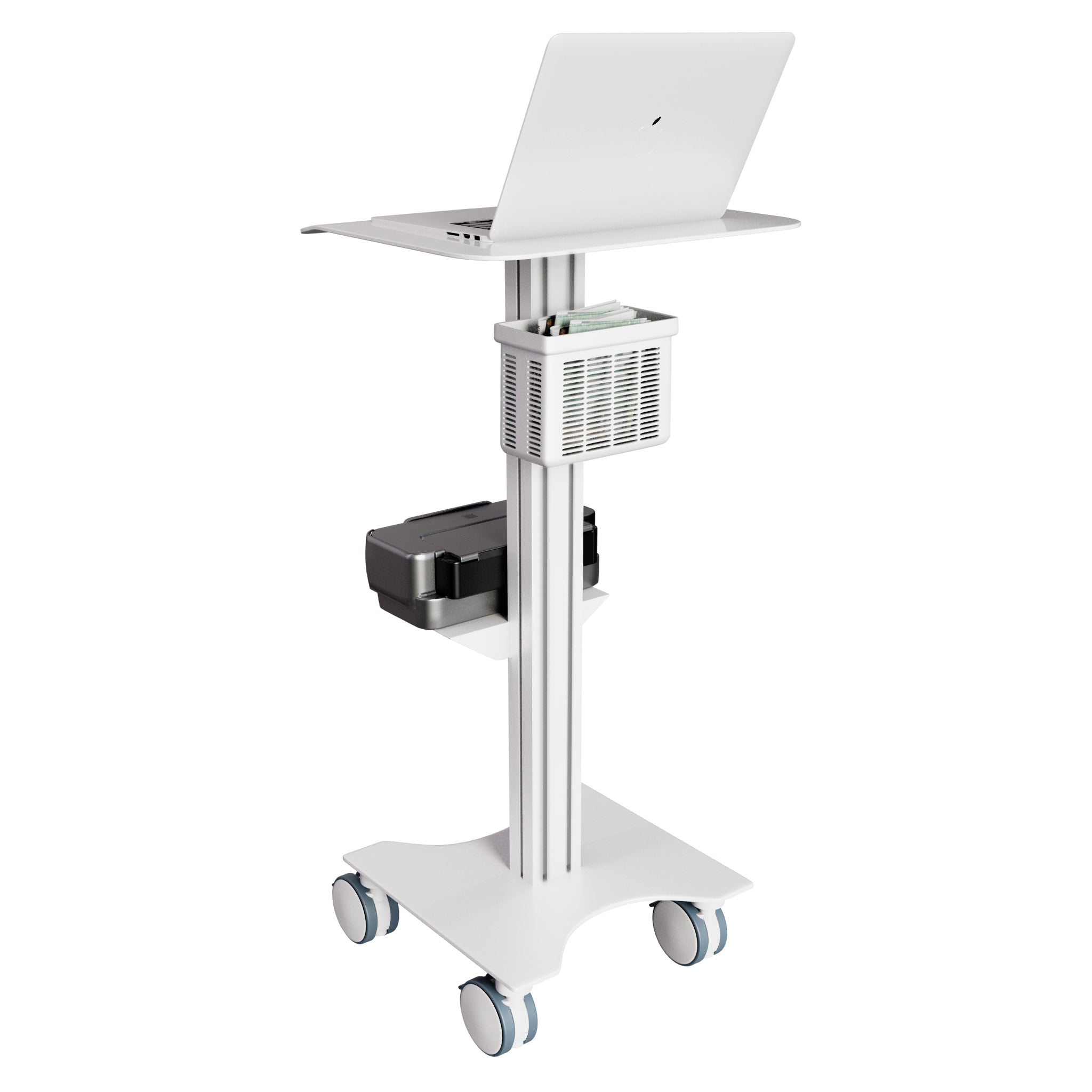 Mobile Laptop Cart I Rolling laptop cart with brakes for stability I P ...