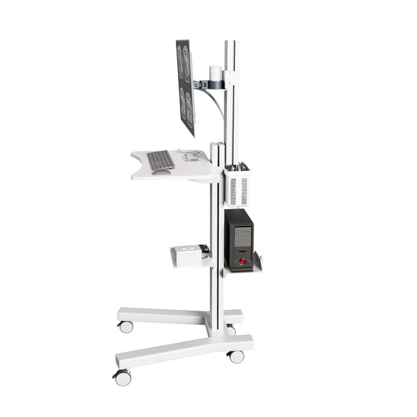 Computer Mobile Cart, White (MCT09-W) - Rife Technologies