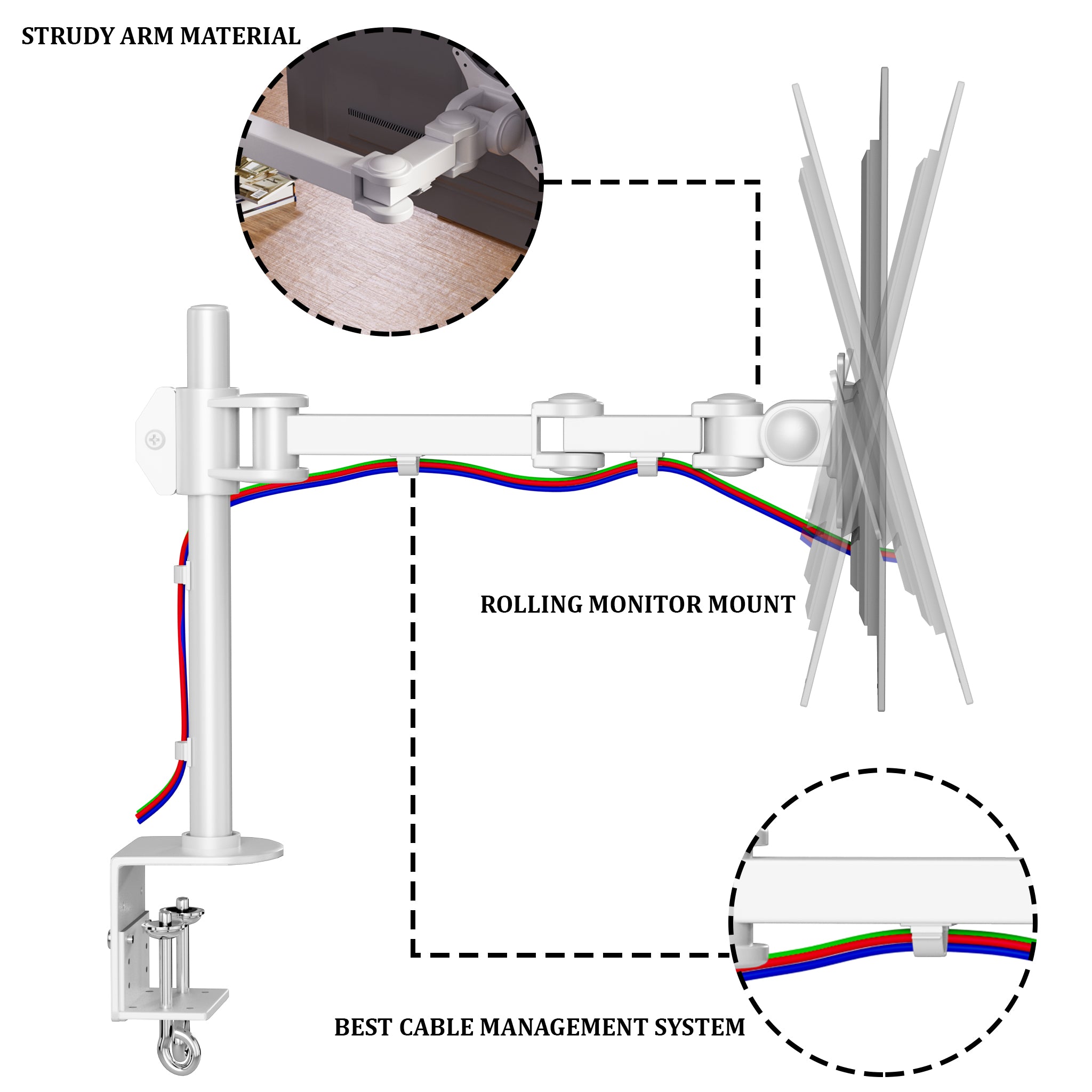 Single Monitor Desk Mount Single LCD Monitor Desk Mount Stand Fully Ad ...