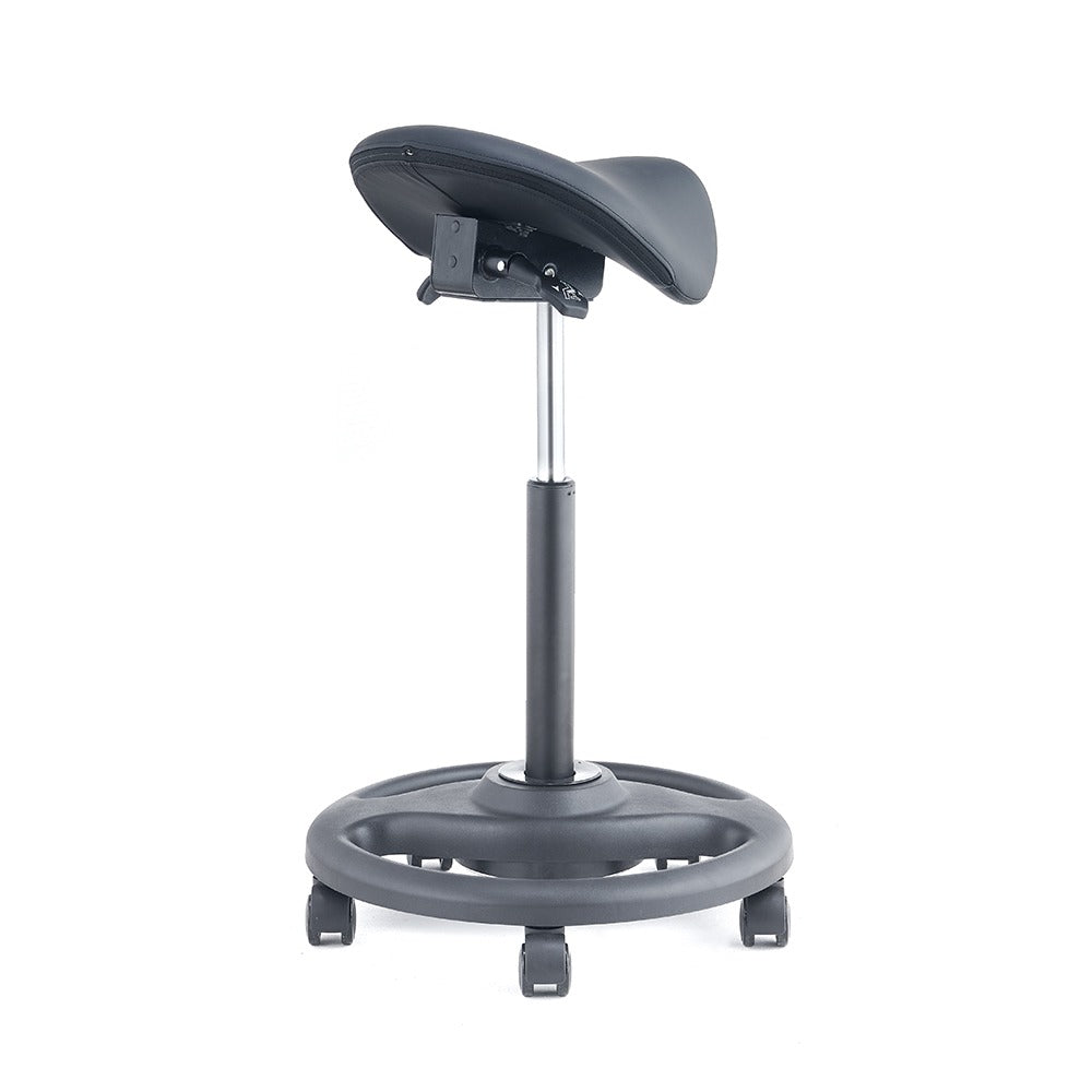 Ergonomic Height Adjustable Gas Lift Saddle Stool with Cushion Seat, T ...