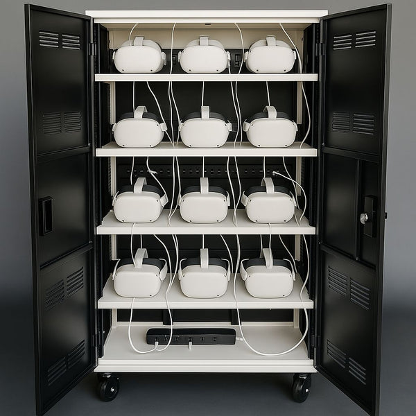 VR Headset Charging Cart & Storage Cabinet - Rife Technologies