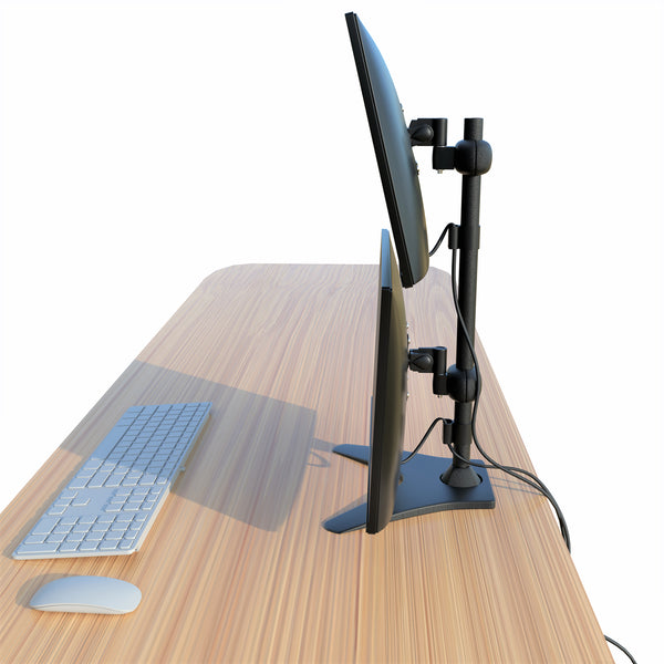 Dual Vertical Array LED/LCD Monitor Stand, Free-Standing Desk Mount fo ...