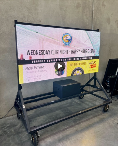 Outdoor LED Screen on Cart with Battery Options - Rife Technologies