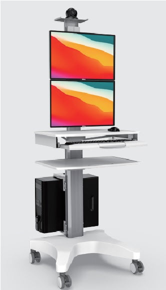Dental Carts For Dual Monitors with keyboard Tray and CPU Holder (H2V ...