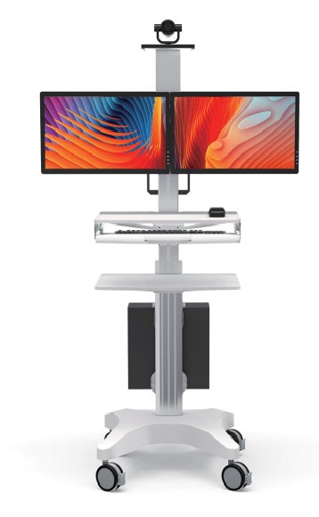 Dental Carts For Dual Monitors with keyboard Tray and CPU Holder (H2 ...
