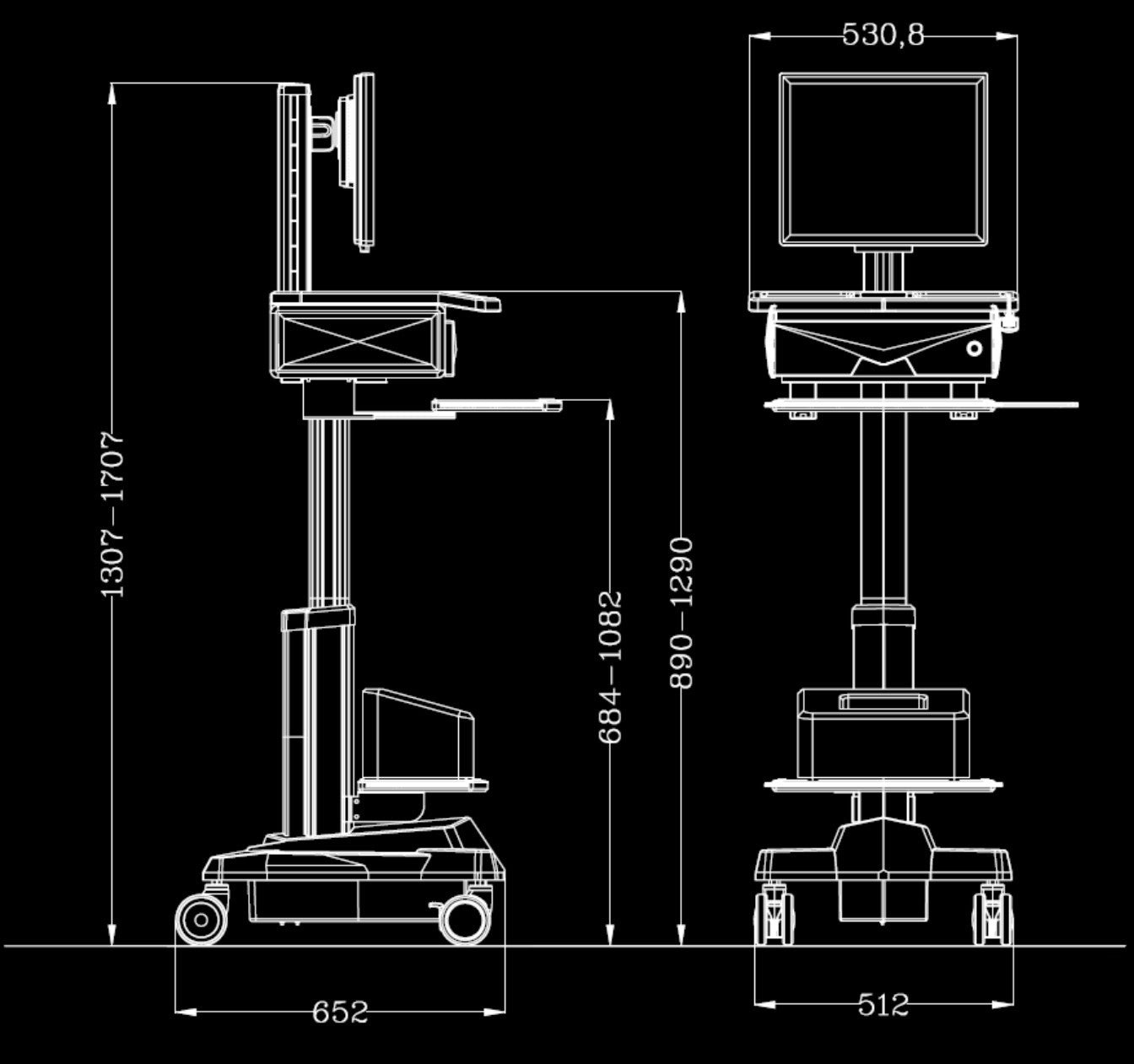 All in One Computer Cart (MC-A1) - Rife Technologies