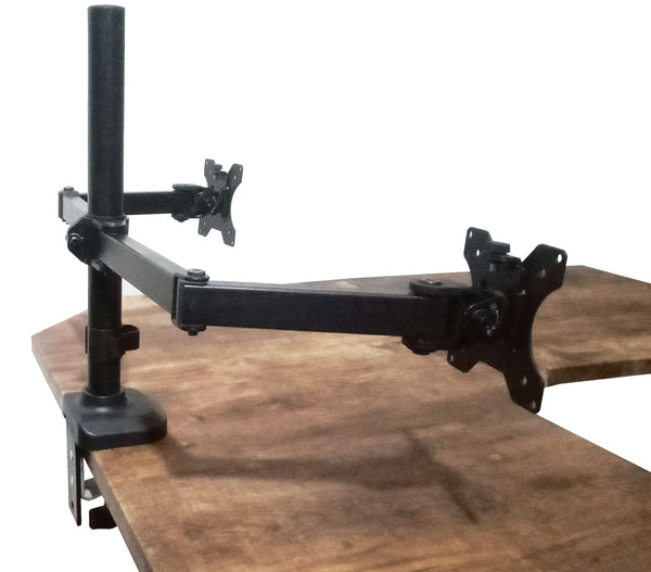 Dual Monitor Mount, Two Heavy Duty Full Motion Adjustable Arms Fit 2 C ...