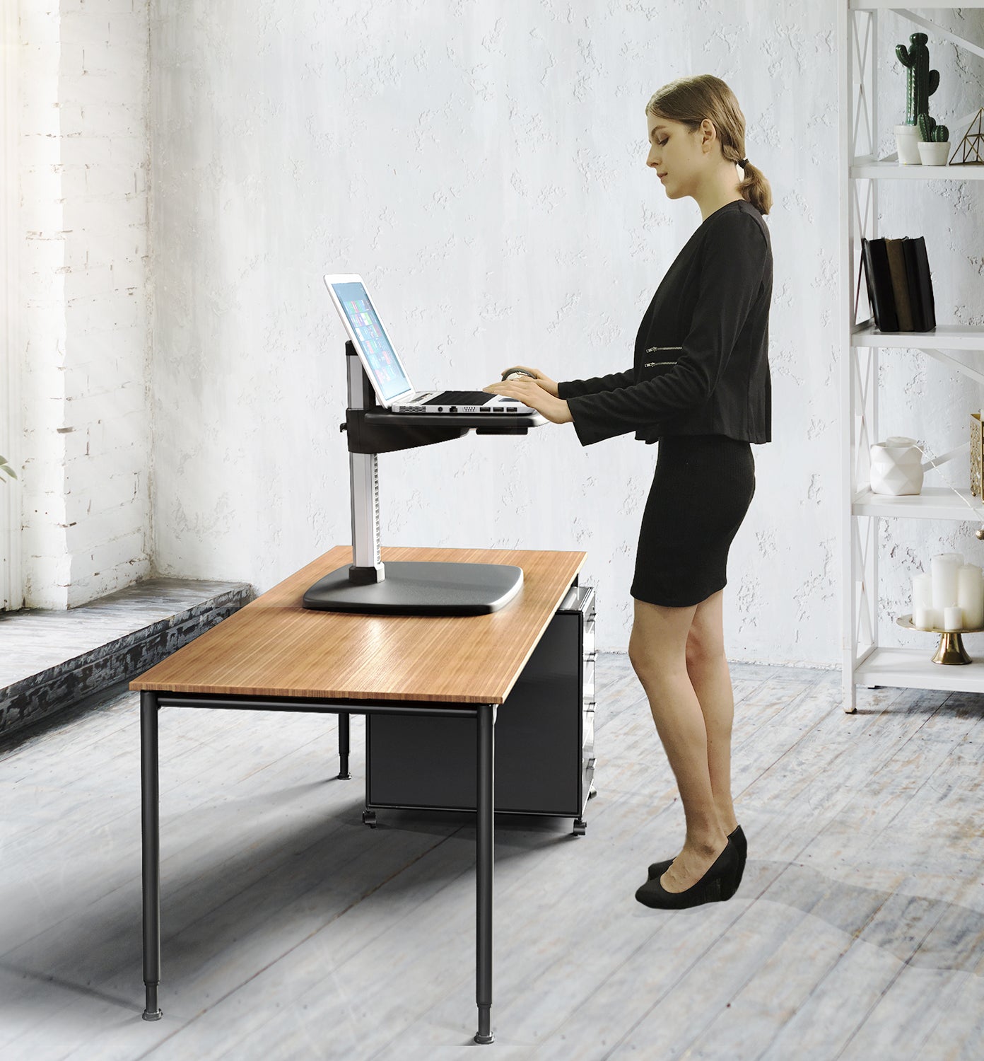 Renewed Ergonomic Sit to Stand Laptop Stand Riser, Ergonomic Aluminum ...