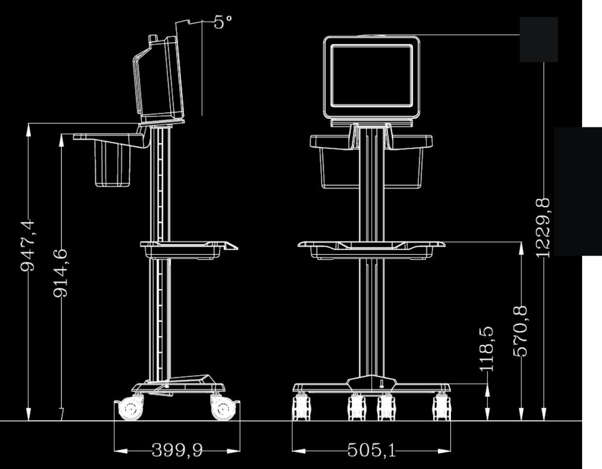 Patient Monitor Cart (MC-P) - Rife Technologies