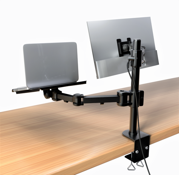 Desktop Dual LCD Fully Adjustable Single Computer Monitor and Laptop D ...