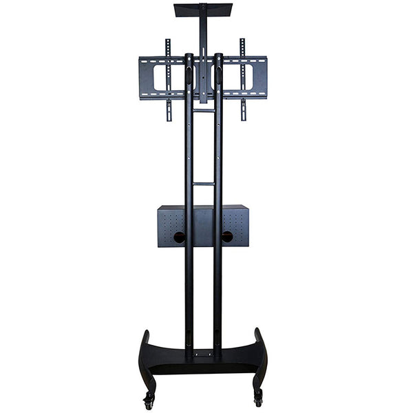 TV Floor Stand on Wheels I Universal Mobile TV Stand with AV Cabinet ...