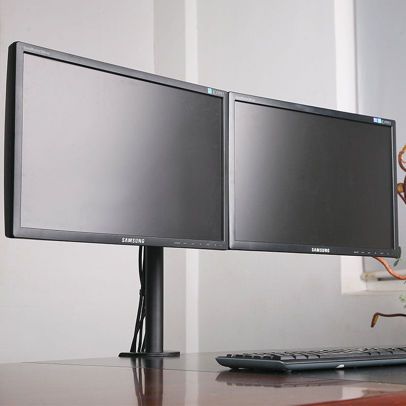 Dual LCD LED Monitor Desk Mount Stand Heavy Duty Fully Adjustable Arm ...