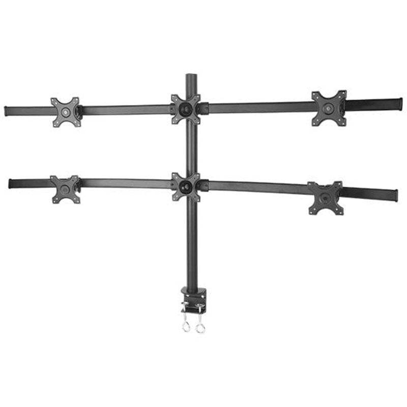 Hex Monitor Stand Desk Mount for 6 Screens, Fully Adjustable, 24 inch ...