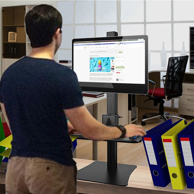 Height Adjustable Standing Desk for Single Monitor (vertical moving Pn ...