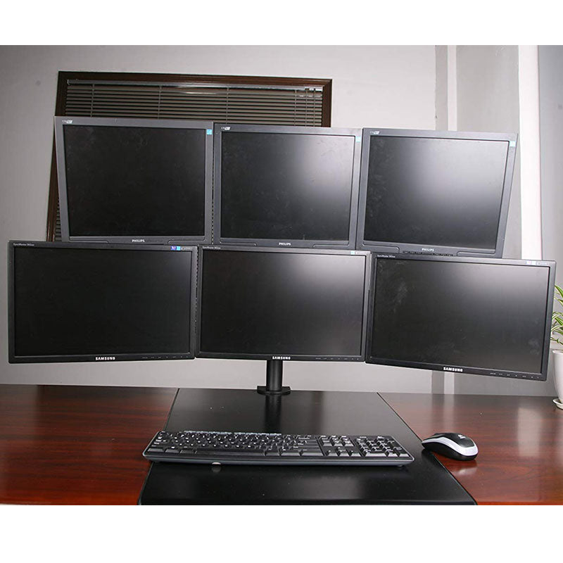 Hex LCD Monitor Desk Mount Stand Heavy Duty & Fully Adjustable 6 Scree ...