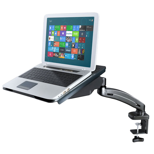 Full Motion Swivel Laptop Desk Stand with Gas Spring Arm - Height Adju ...