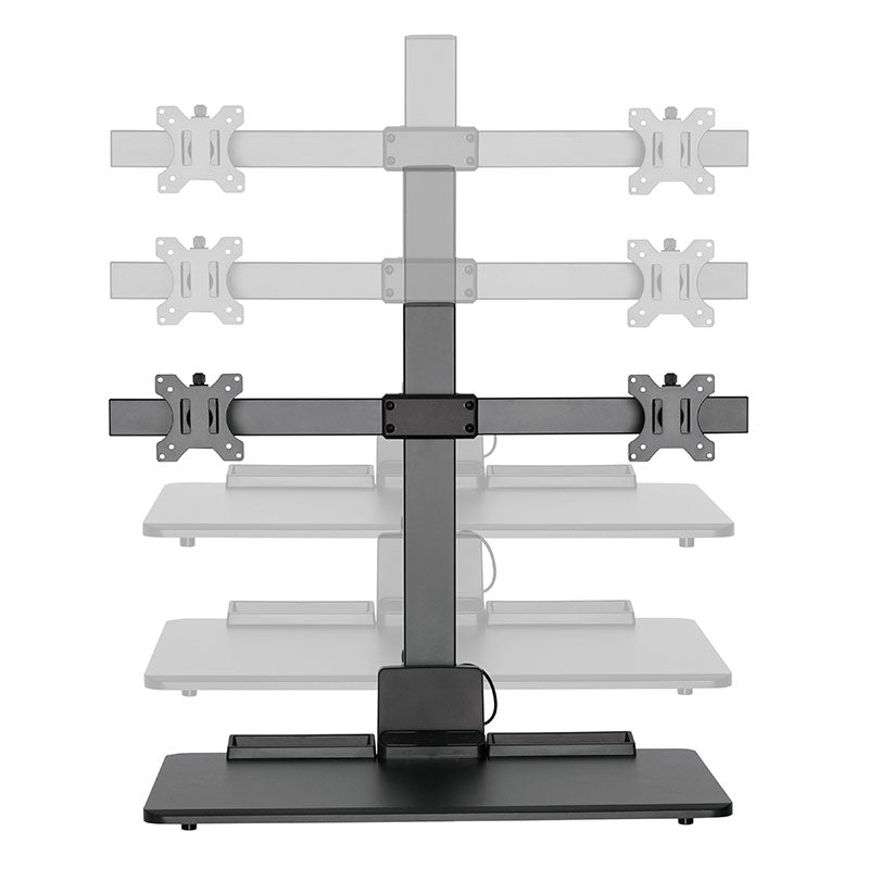Dual 17"-32" Monitor Mount Electric Ergonomic Height Adjustable Sit-St ...