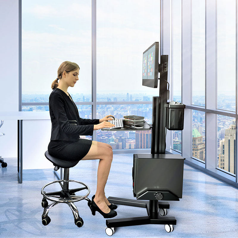 Dual Computer Mobile Cart (MCT09-b) - Rife Technologies