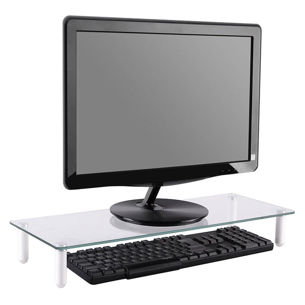 Glass Ergonomic Tabletop Riser/Desktop Stand for Computer Monitor, LCD ...