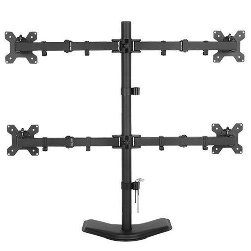 Quad Monitor Desk Stand Mount Full Motion Articulating Arm 4 LCD Compu ...