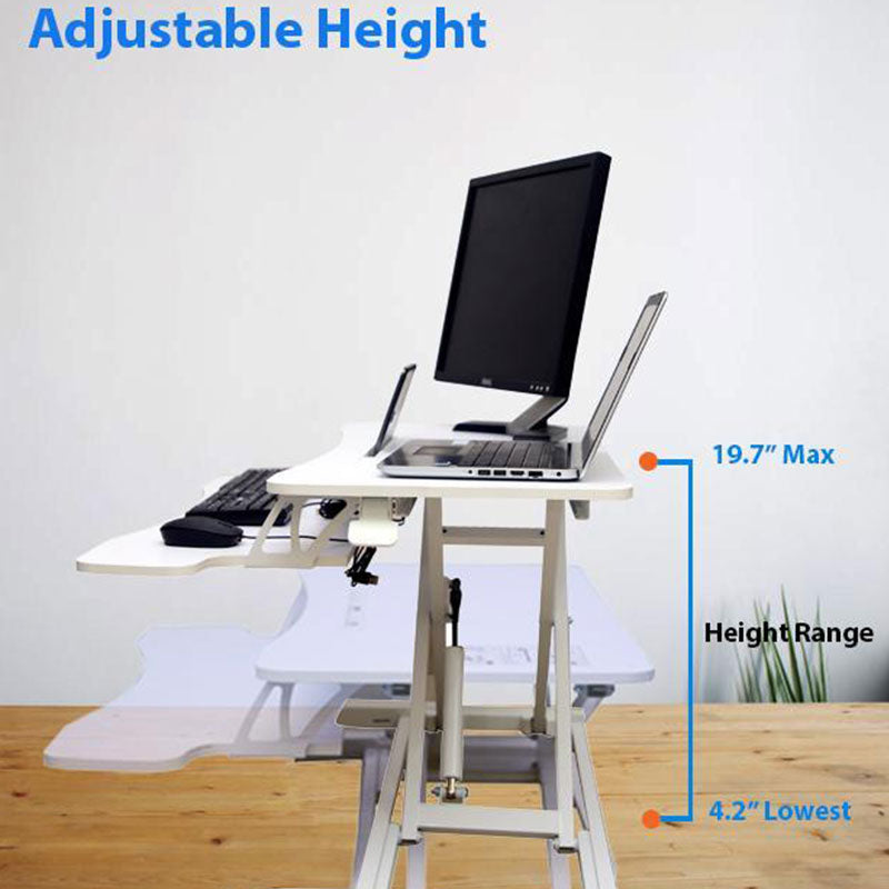 Gas Spring Height Adjustable Riser Converter, with Sit to Stand Ergono ...