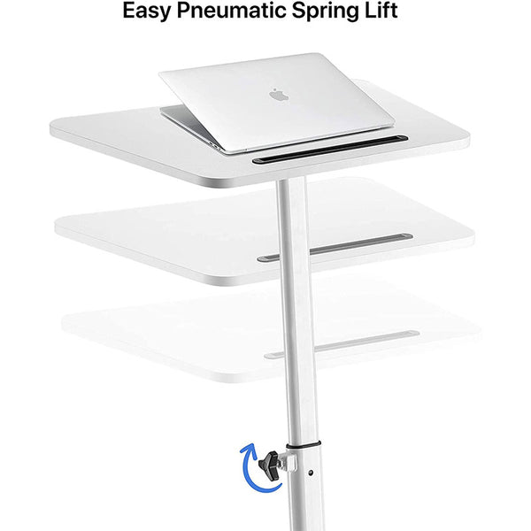 Pneumatic Instant Multi-Purpose Rolling Podium Lectern with Wheels Lap ...