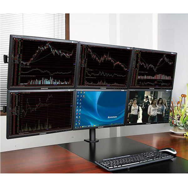 Hex Monitor Stand Desk Mount for 6 Screens, Fully Adjustable, 24 inch ...