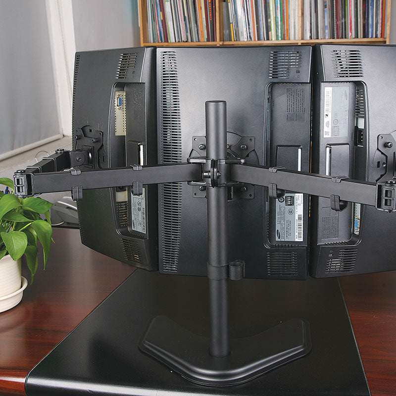 Desktop Triple LCD Monitor Three LCD Arm Monitor Mount Stand Adjustabl ...