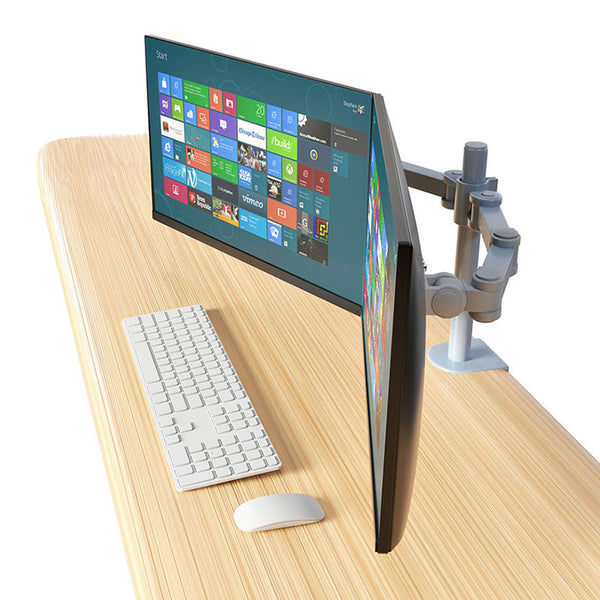 Dual LCD LED Monitor Desk Mount Stand -Fully Adjustable Arm fits 2 Scr ...