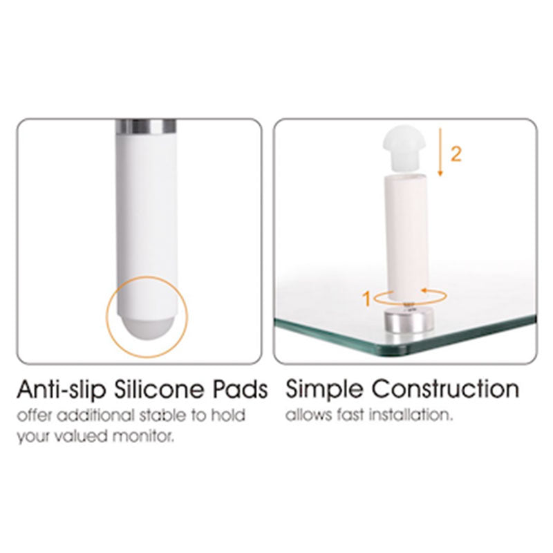 Glass Ergonomic Tabletop Riser/Desktop Stand for Computer Monitor, LCD ...