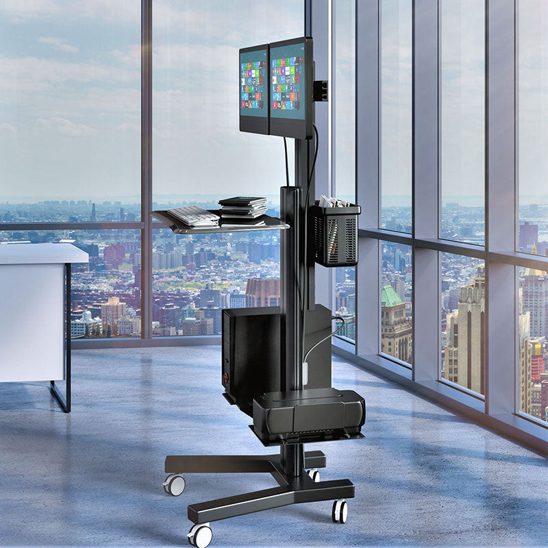 Dual Computer Mobile Cart (MCT09-b) - Rife Technologies