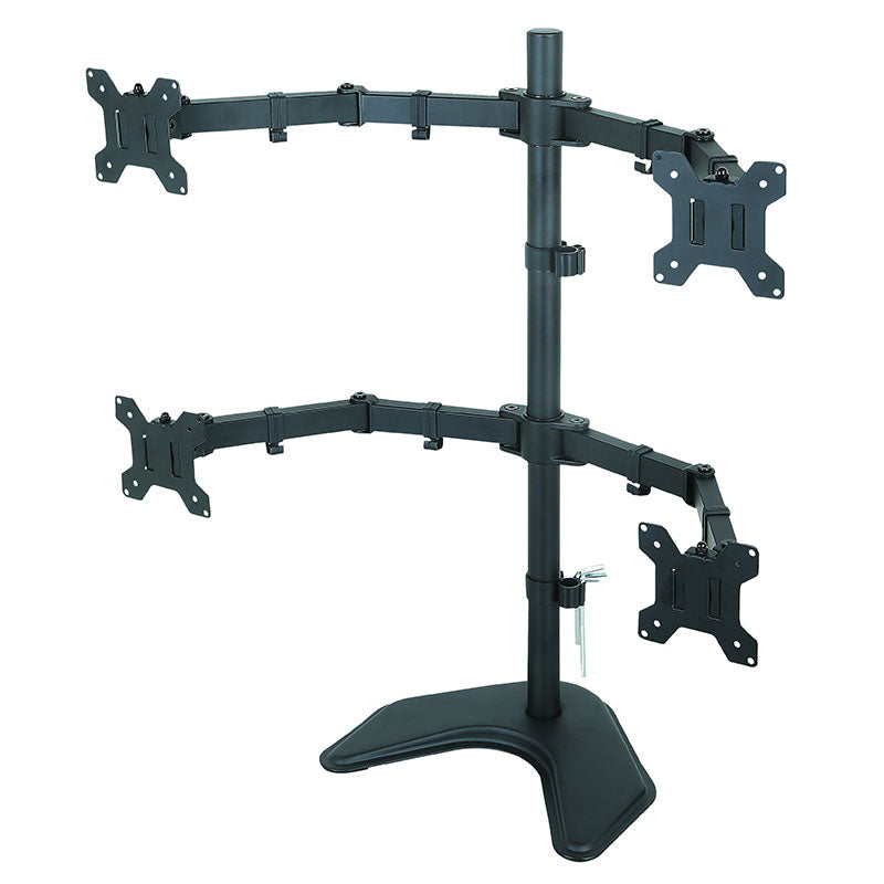 Quad Monitor Desk Stand Mount Full Motion Articulating Arm 4 LCD Compu ...