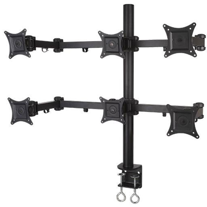 Hex LCD Monitor Desk Mount Stand Heavy Duty & Fully Adjustable 6 Scree ...