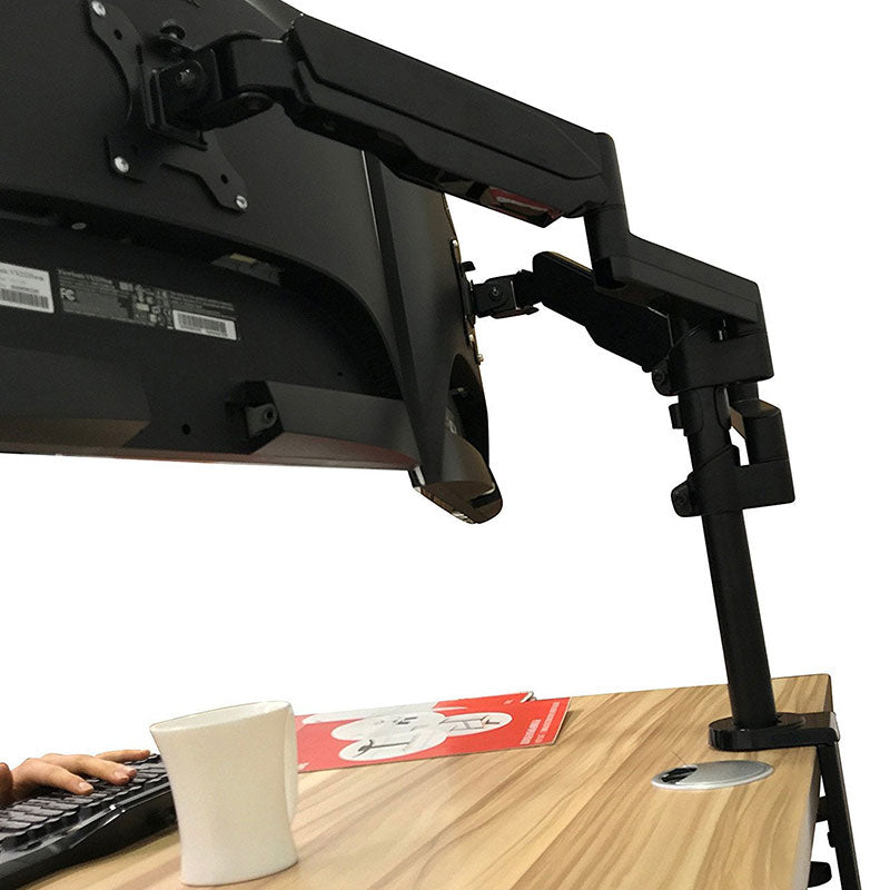 Dual Height Adjustable Monitor Stand, Desk Mount for Two LCD Computer ...