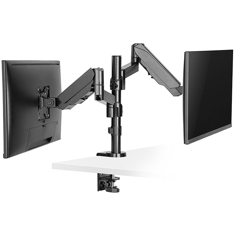 Renewed Dual Height Adjustable Monitor Stand, Desk Mount for Two LCD C ...