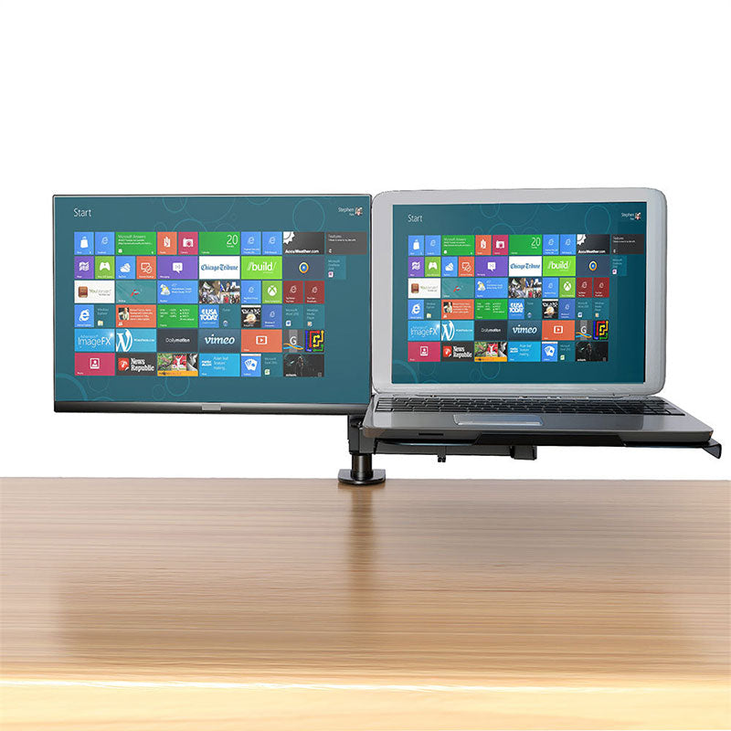 Desktop Dual LCD Laptop Mount Fully Adjustable Single Computer Monitor ...