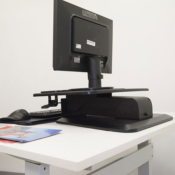 Black Height Adjustable Standing Desk Gas Spring Monitor Riser, Tablet ...