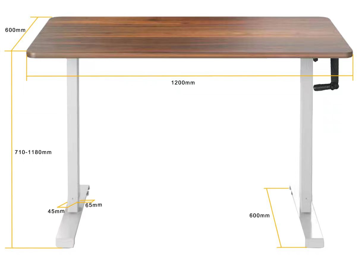 Manual Hand Crank Adjustable height Sit to Standing Desk Frame, Ergono ...